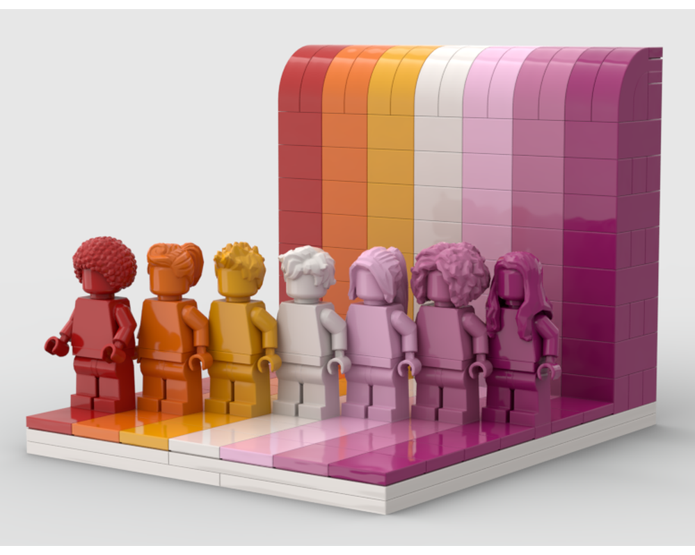 LEGO MOC Everyone is Awesome 7 Stripe Lesbian Flag by HoneyBeeAce ...