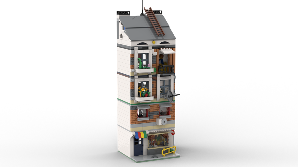 LEGO MOC Modular House "kebab shop" with apartments by kovchenkovskiy ...