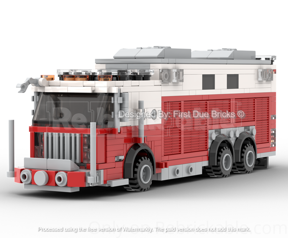 LEGO MOC Walk-In Heavy Rescue Fire Truck by First Due Bricks | Rebrickable - Build with LEGO