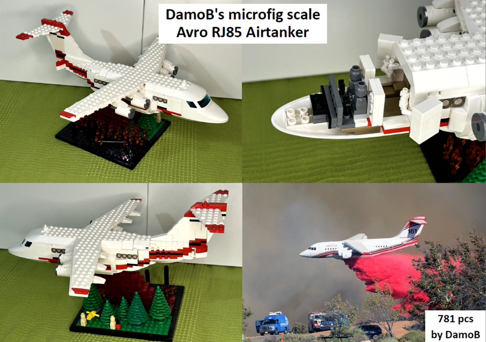 LEGO MOC Microfig scale Avro RJ85 airtanker by DamoB | Rebrickable ...