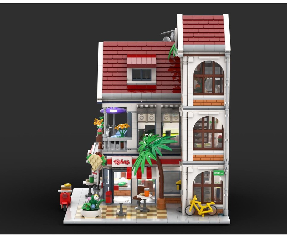 LEGO MOC-195333 Townhouse with Kebab Store (Döner Laden) by PriBri ...