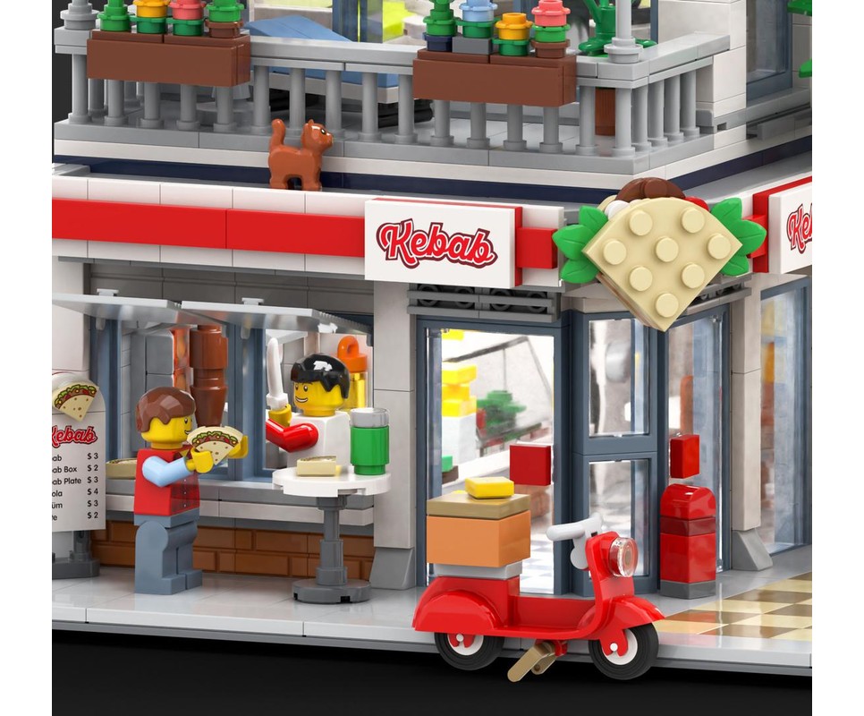 LEGO MOC Townhouse with Kebab Store (Döner Laden) by PriBri ...