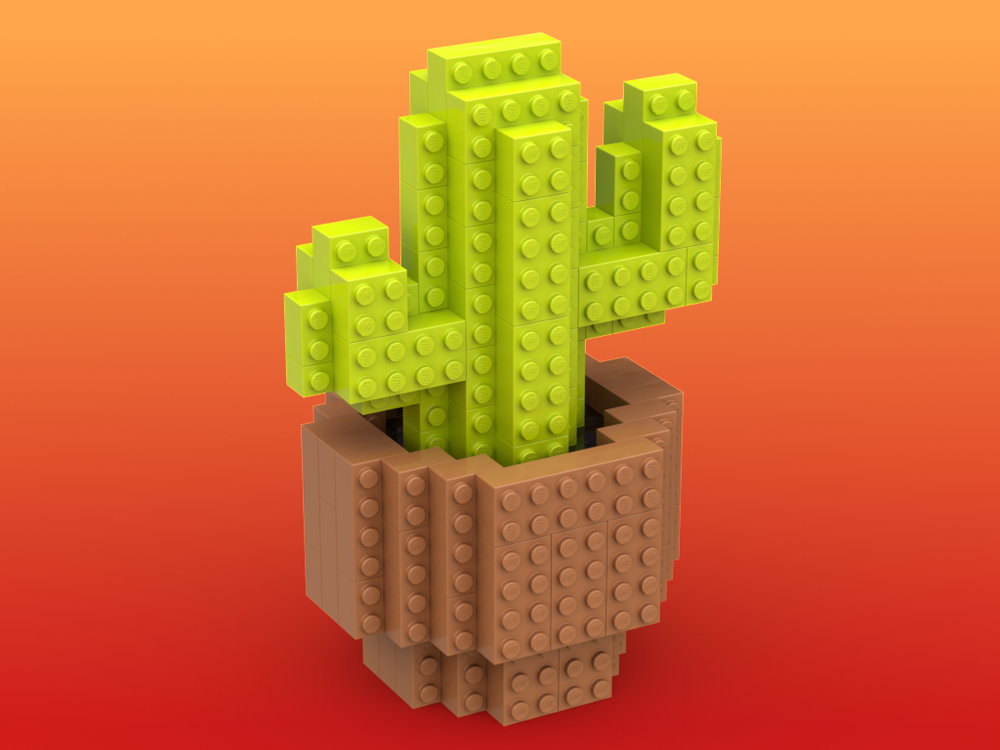 LEGO MOC Potted Cactus by DoesTheBrick | Rebrickable - Build with LEGO