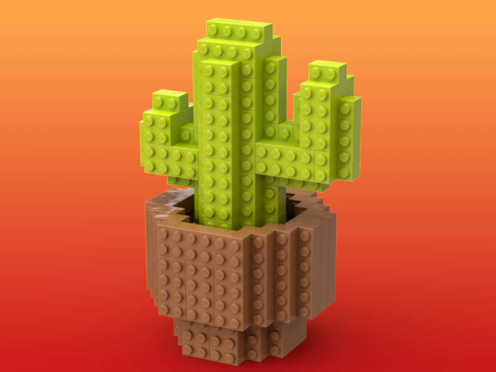 LEGO MOC Potted Cactus by DoesTheBrick | Rebrickable - Build with LEGO