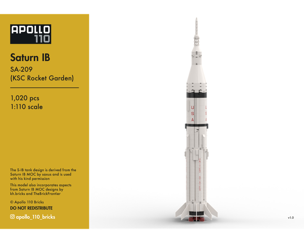 LEGO MOC Saturn IB – SA-209 (KSC Rocket Garden) [1:110 scale] by Apollo ...