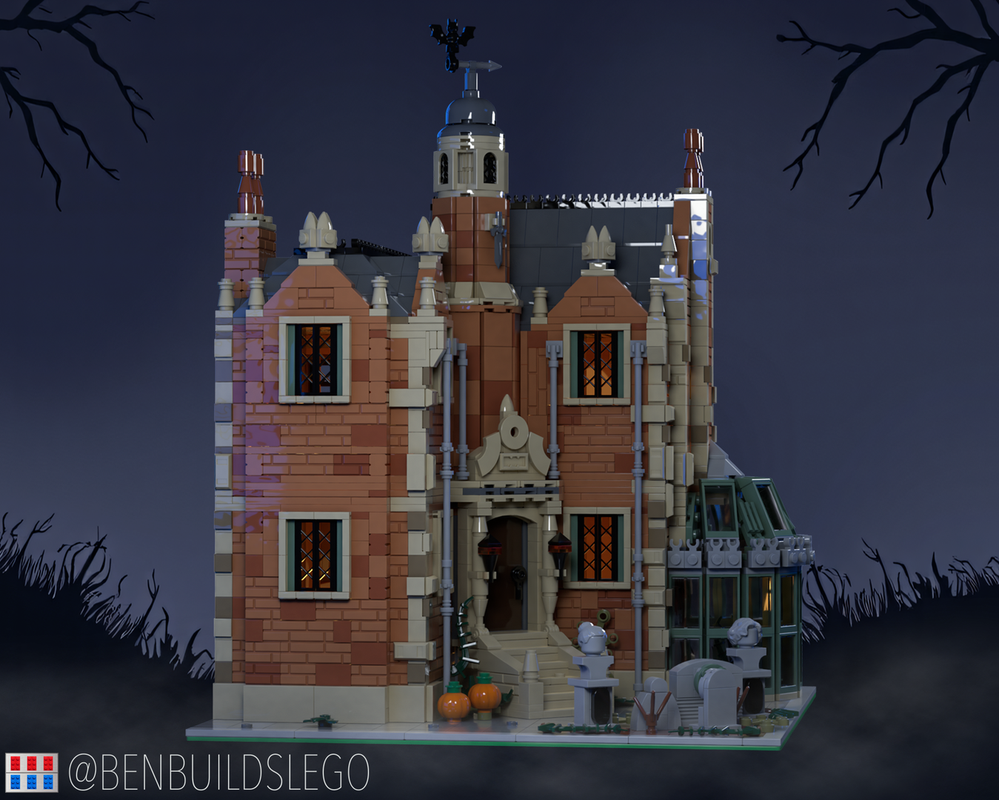 Lego Moc Modular Haunted Mansion By Benbuildslego Rebrickable Build