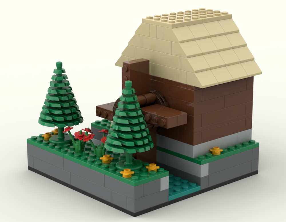 LEGO MOC Water Mill by GlueEater | Rebrickable - Build with LEGO