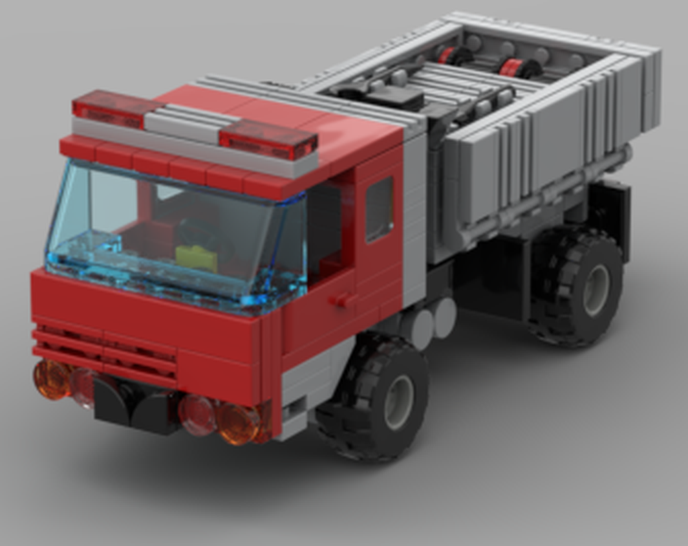 LEGO MOC Updated Fire Department Stewart and Stevenson M1078 Modified From "nlegoguy" by leeggoo ...