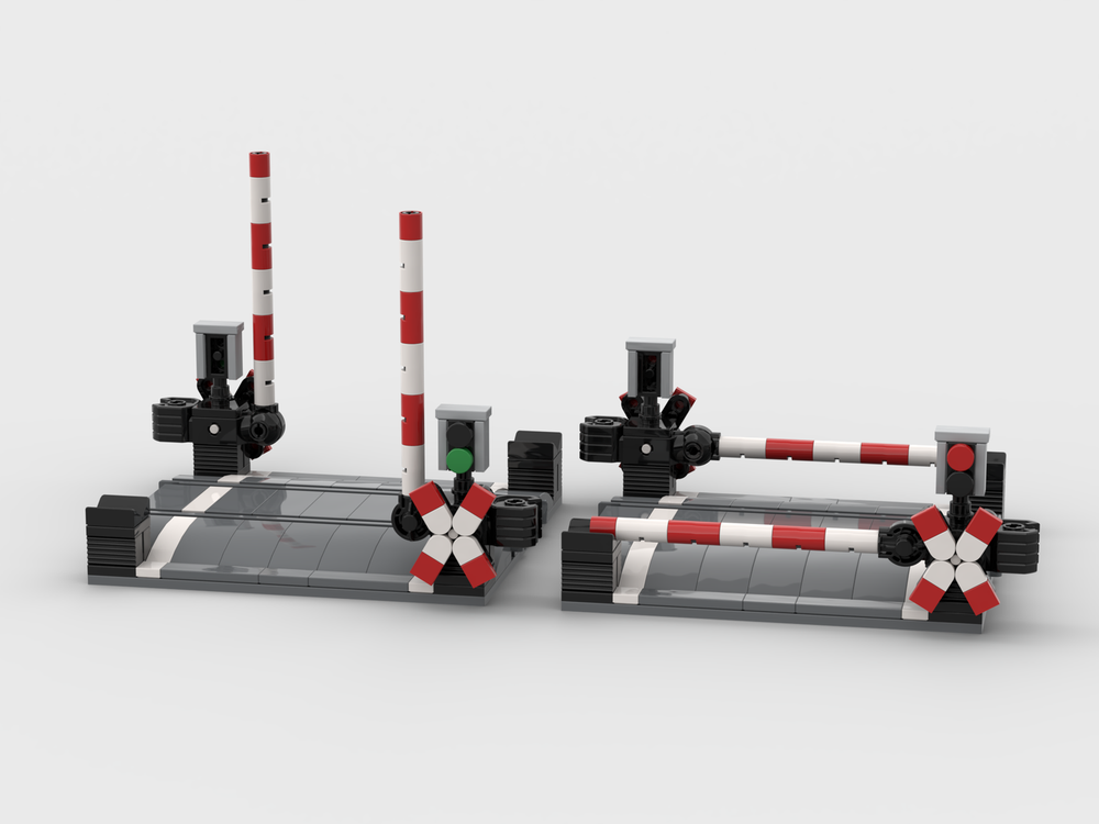 Lego Moc Railroad Crossing By Brickhappens Rebrickable Build With Lego