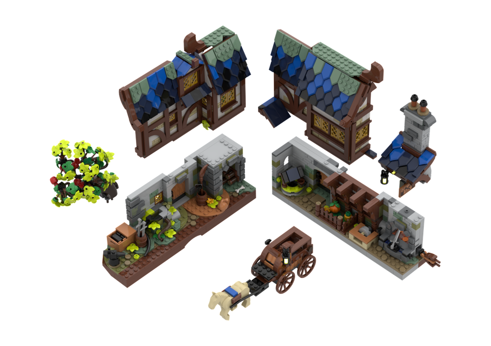 Lego Moc Medieval Blacksmith Nook By Theastralj Rebrickable Build