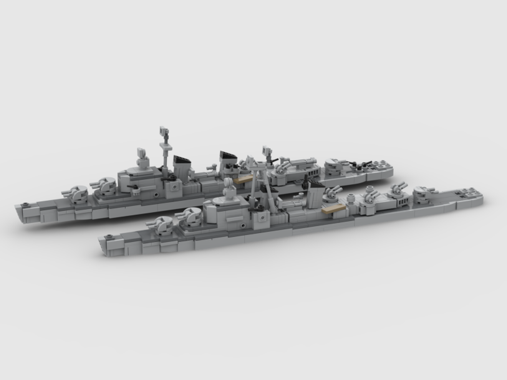 LEGO MOC-195830 both USS laffey 1944 and 1950s layout by Brick_naval ...