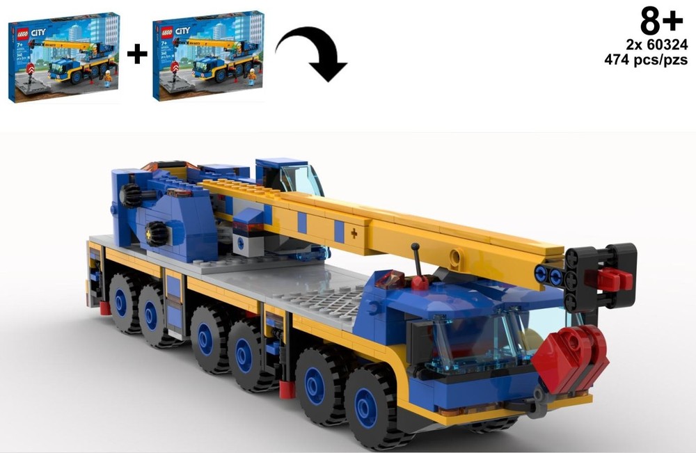 LEGO MOC 2x 60324 6-Axle mobile city crane by Bzoom2019 | Rebrickable ...