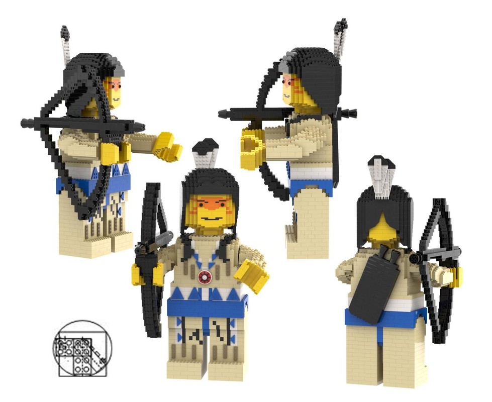 LEGO MOC Maxi Figure Indians with bow and quiver by Bricksculpture.net ...