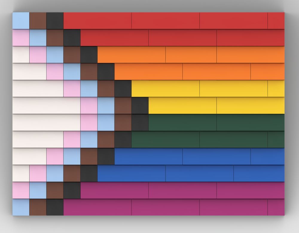 LEGO MOC Progressive Pride Flag 3D by v100Bricks | Rebrickable - Build ...