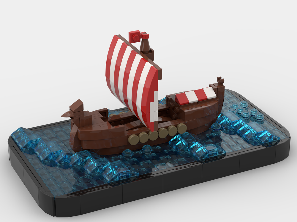 LEGO MOC Viking Longship at Sea (microscale) by Nirvanese | Rebrickable ...