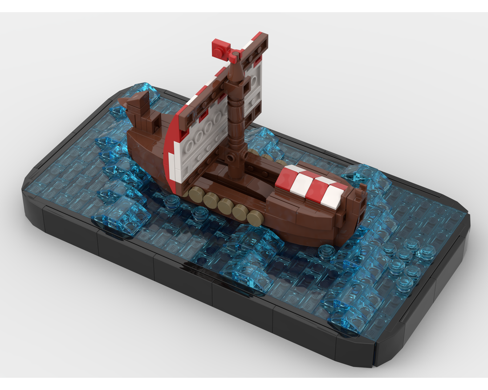 Lego Moc Viking Longship At Sea Microscale By Nirvanese Rebrickable