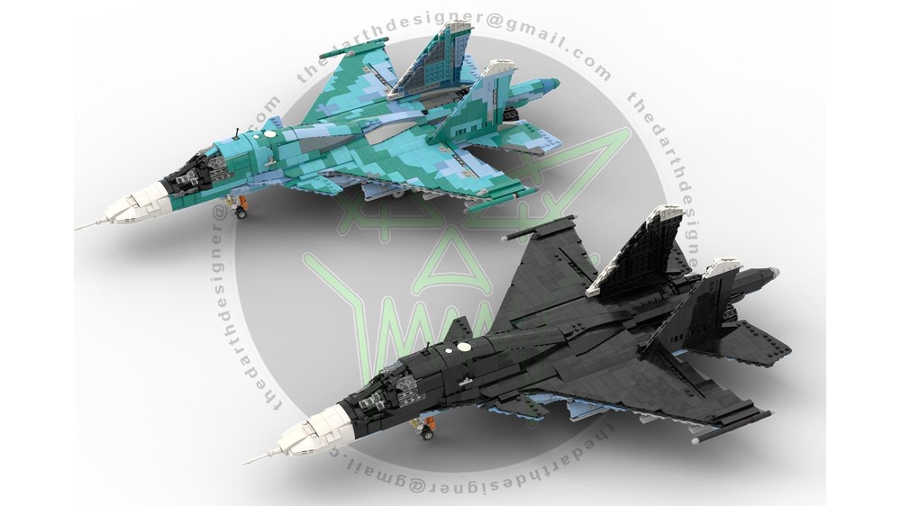 Lego Moc Sukhoi Su 34 Fullback 135 Scale By Darthdesigner