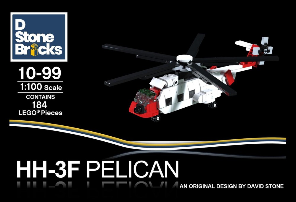 LEGO MOC-196860 Mini Sikorsky HH-3F, S-61R USCG Helicopter 1:100 Scale ...