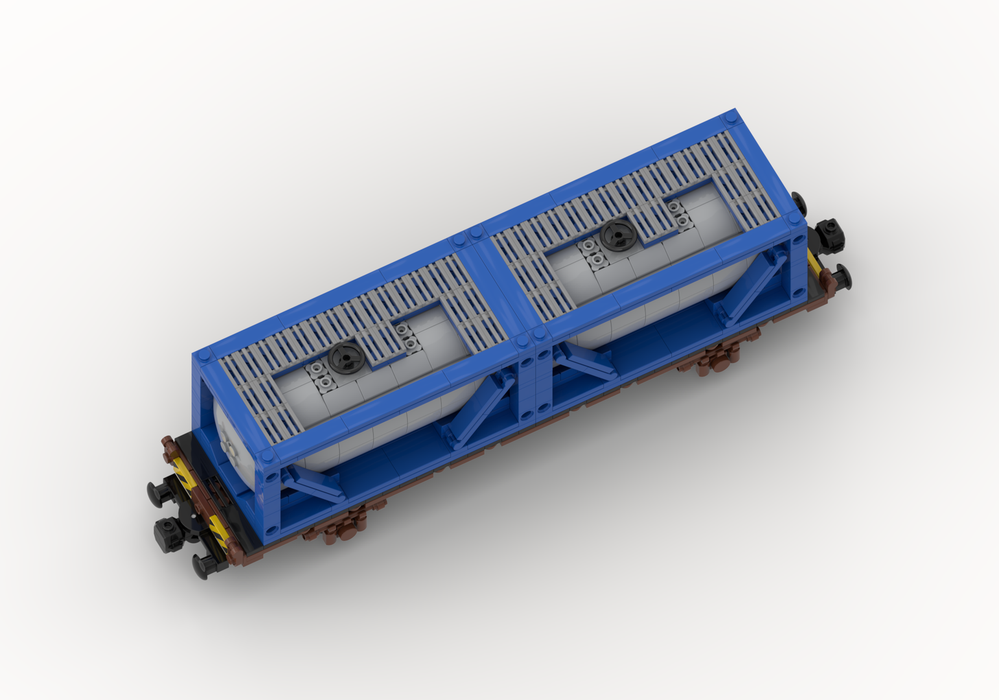 Lego Moc Freight Wagon Lgjs 598 With 20ft Container Tanks 8w By