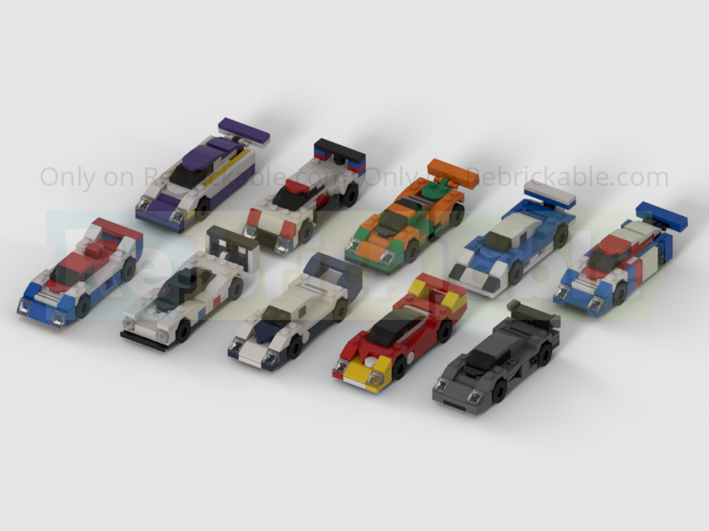 LEGO MOC Pack Of 10 Group C Racing Cars - Half Speed Champions Scale by ...