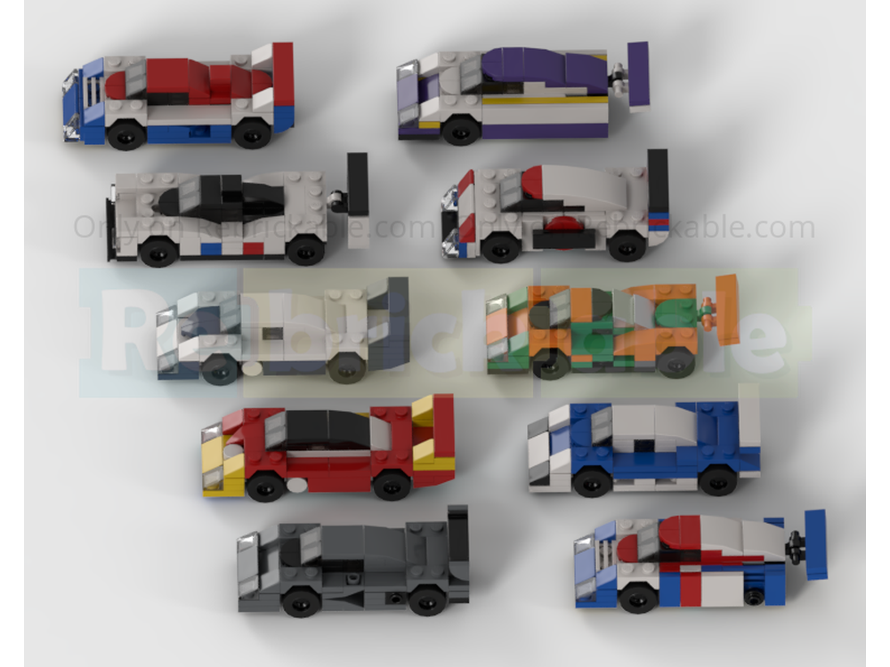 LEGO MOC Pack Of 10 Group C Racing Cars - Half Speed Champions Scale by ...