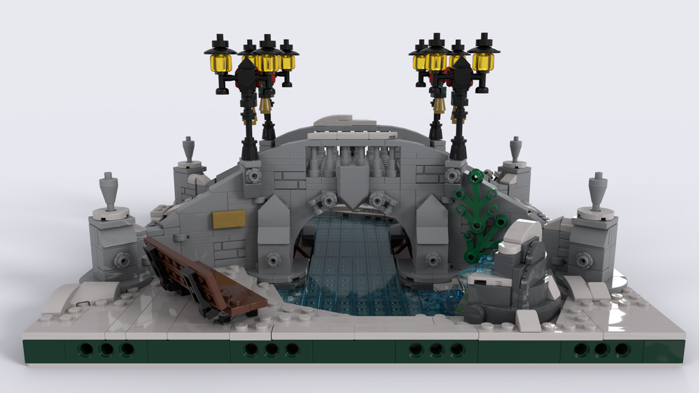 Lego Moc Winter Park Bridge By Sp0rad1c Rebrickable Build With Lego