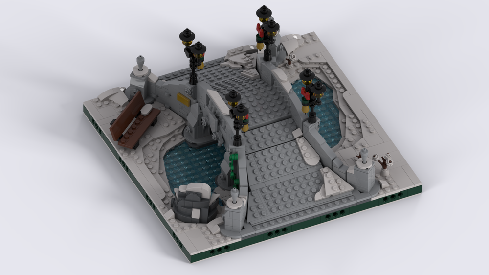 Lego Moc Winter Park Bridge By Sp0rad1c Rebrickable Build With Lego