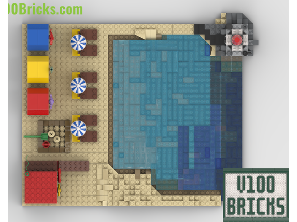 LEGO MOC Beachfront Scene with Lighthouse by v100Bricks | Rebrickable ...