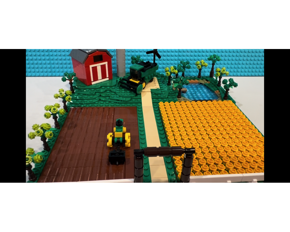 LEGO MOC classic micro scale John Deere tractor and plow by medleyj ...