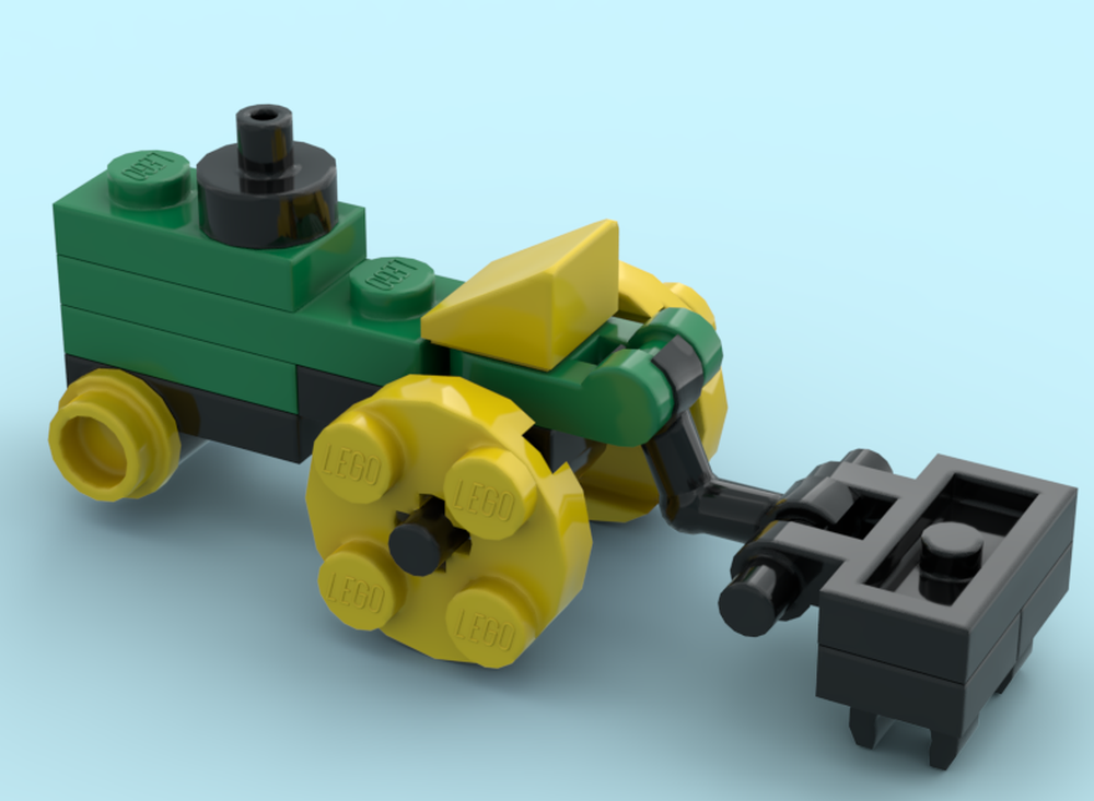 LEGO MOC classic micro scale John Deere tractor and plow by medleyj ...