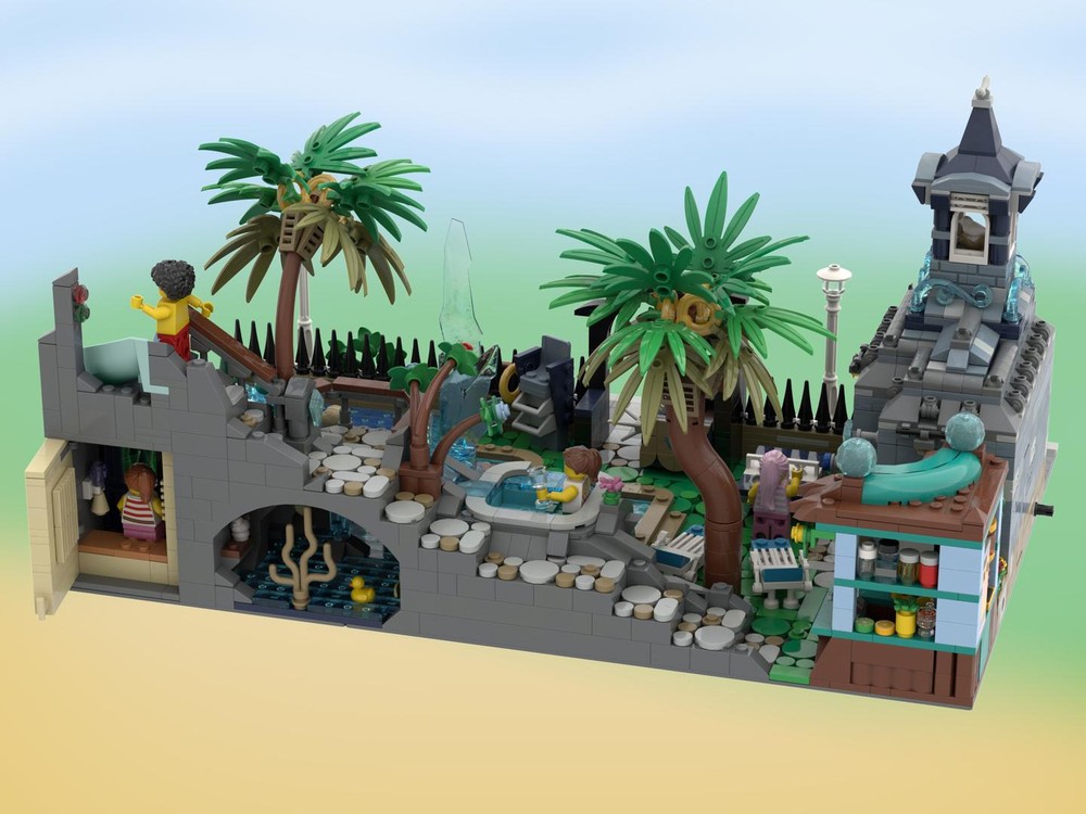 Lego Moc Modular Swimming Pool By Achrobrickz Rebrickable Build