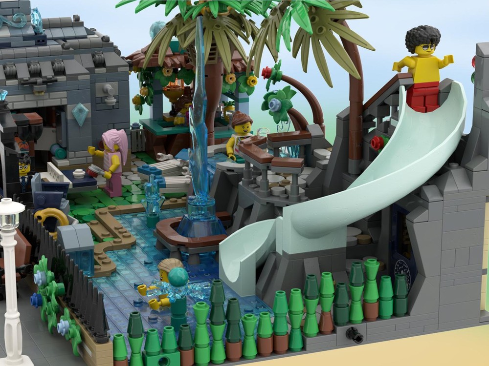 Lego Moc Modular Swimming Pool By Achrobrickz Rebrickable Build