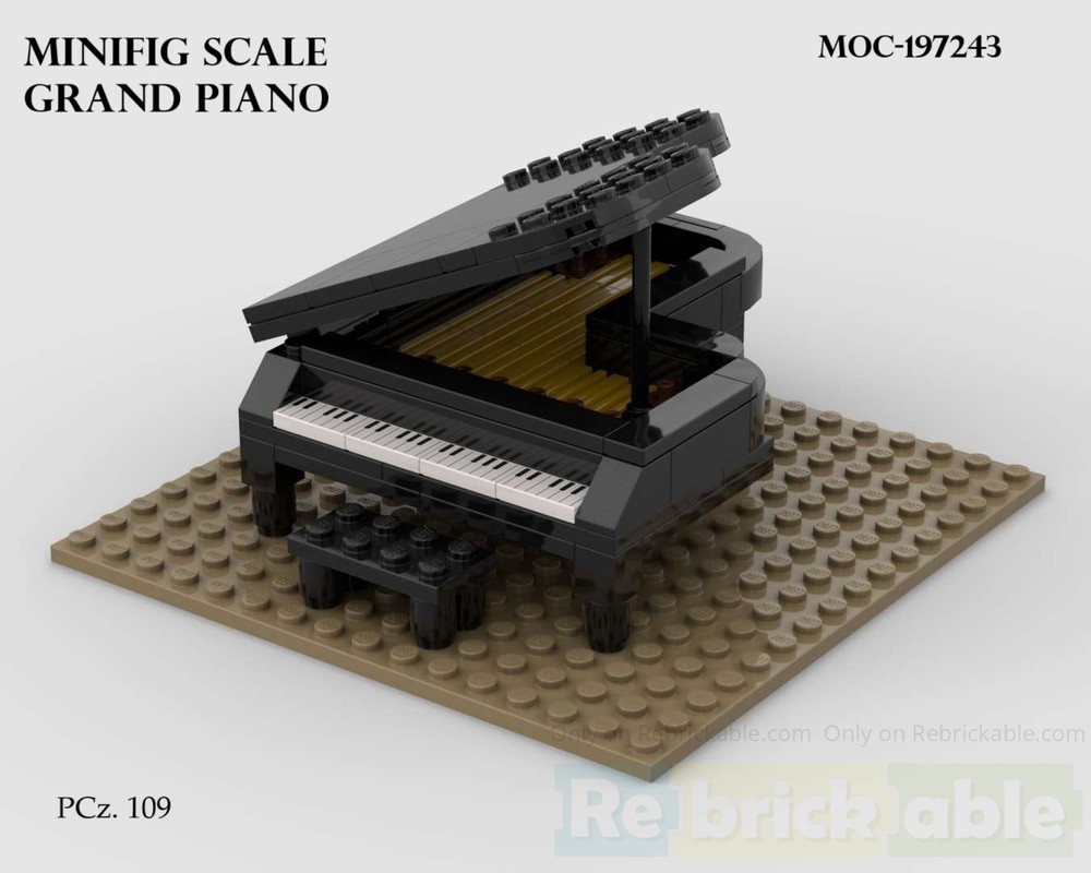 LEGO MOC Minifig Scale Grand Piano by BrickClones | Rebrickable - Build ...