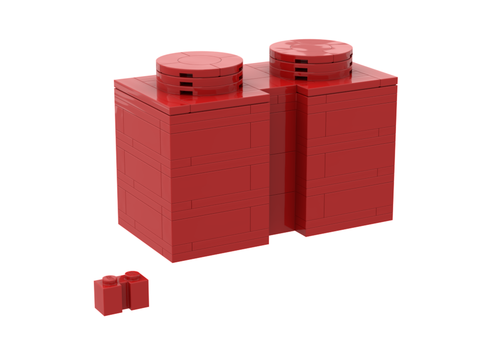 LEGO MOC Upscaled 1x2 Brick with Channel/Groove by OrchardBuilds ...