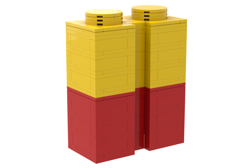 LEGO MOC (Stackable) Upscaled 1x2 Brick with Channel/Groove by ...