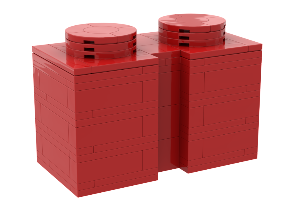 LEGO MOC (Stackable) Upscaled 1x2 Brick with Channel/Groove by ...