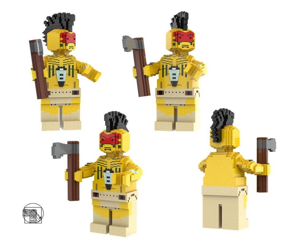 LEGO MOC Maxi Figure Indian tomahawk warrior by Bricksculpture.net ...