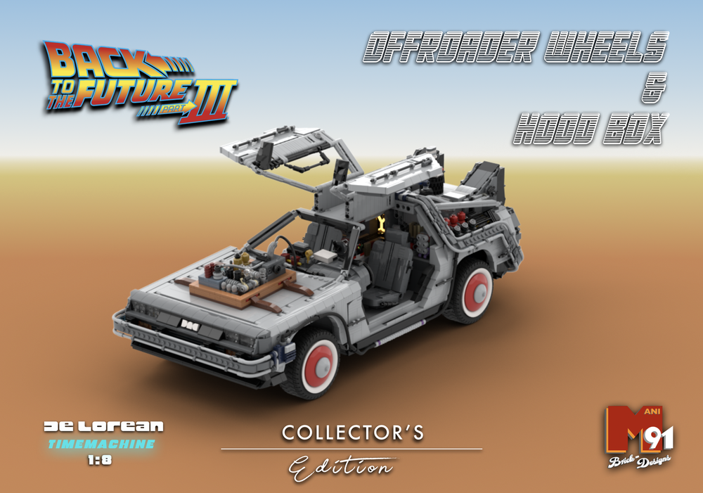 LEGO MOC 1:8 Back to the Future DeLorean Part III Hood Box & Offroader ...