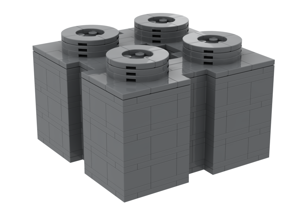 LEGO MOC Upscaled 2x2 Brick with Channels/Grooves and Axle Hole by ...