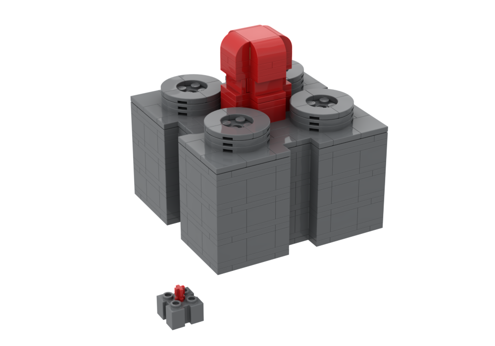 LEGO MOC Upscaled 2x2 Brick with Channels/Grooves and Axle Hole by ...
