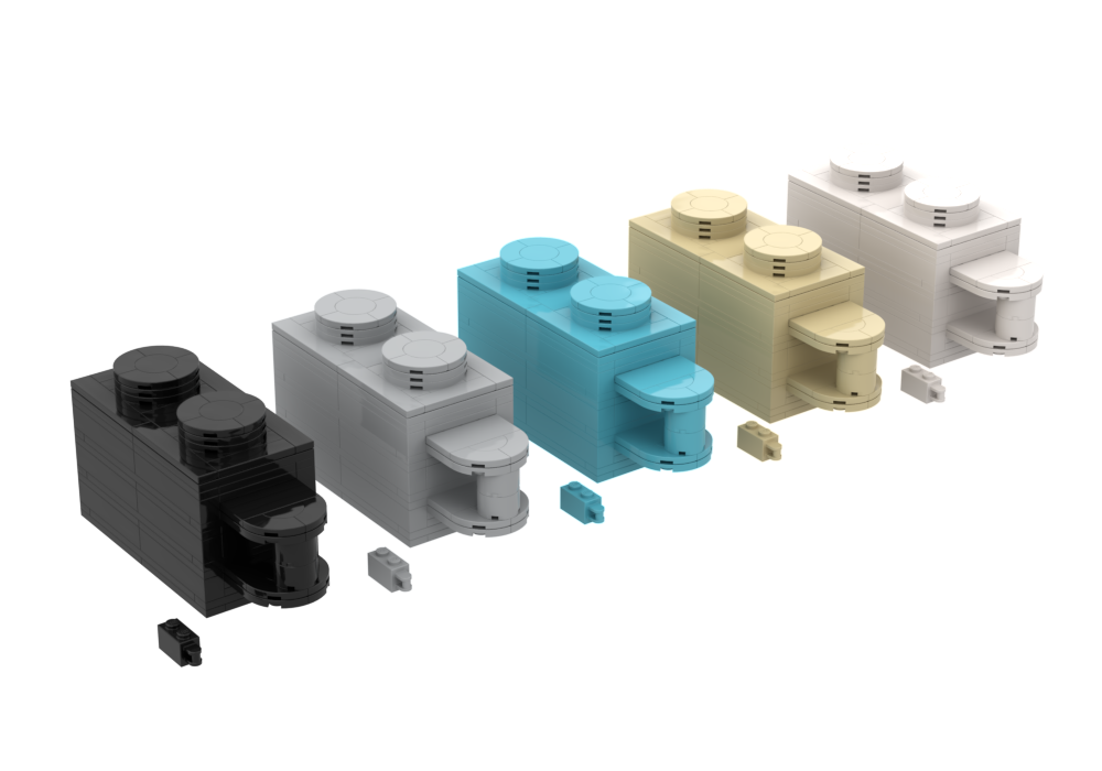 LEGO MOC Upscaled 1x2 Brick with Handle by OrchardBuilds | Rebrickable ...