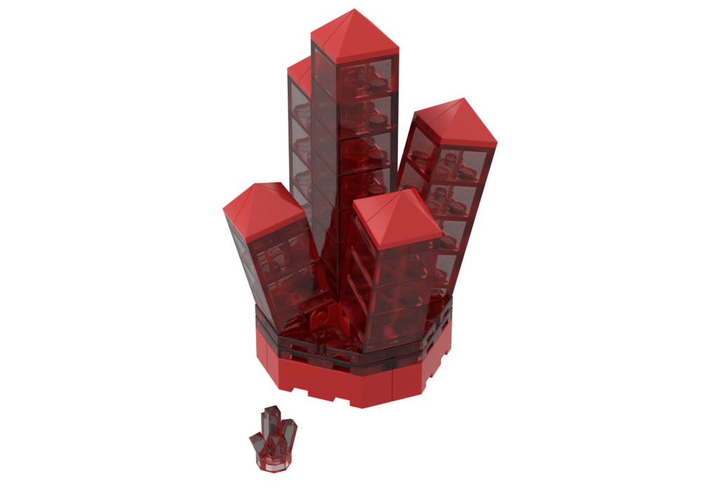 LEGO MOC Upscaled Rock Crystal With 5 Points in Trans Red by ...