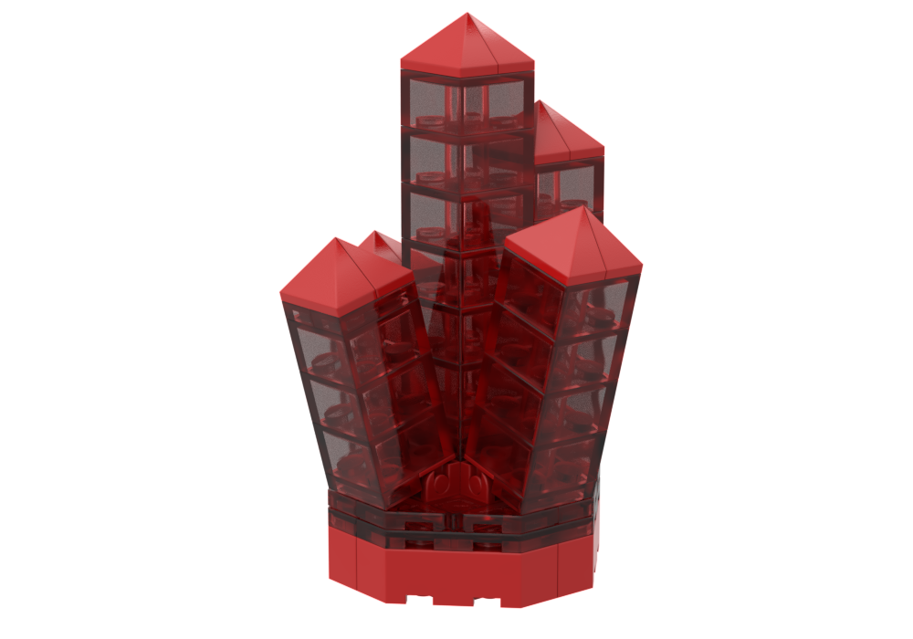 LEGO MOC Upscaled Rock Crystal With 5 Points in Trans Red by ...