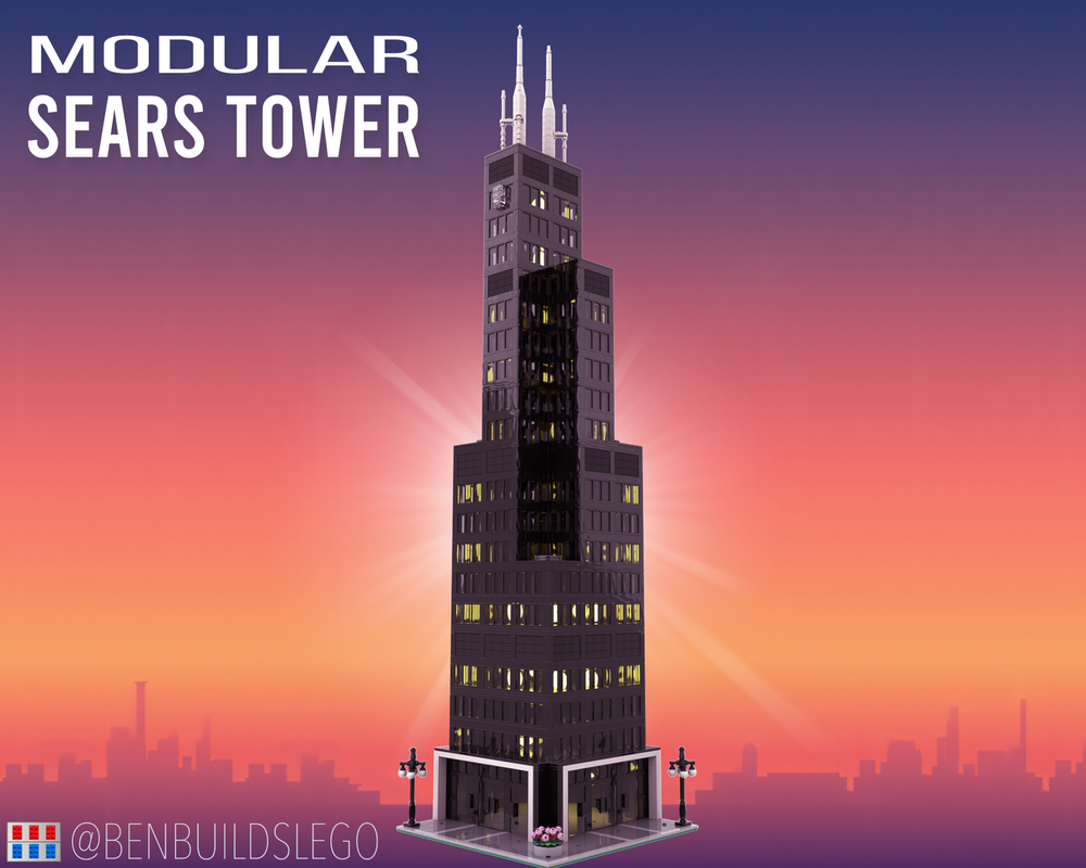 LEGO MOC Modular Sears Tower by benbuildslego | Rebrickable - Build ...