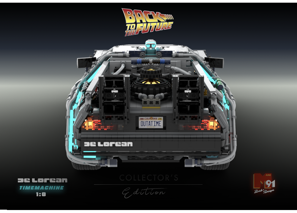 LEGO MOC UCS 1:8 DeLorean Time Machine & Doc Brown's Futaba Remote ...
