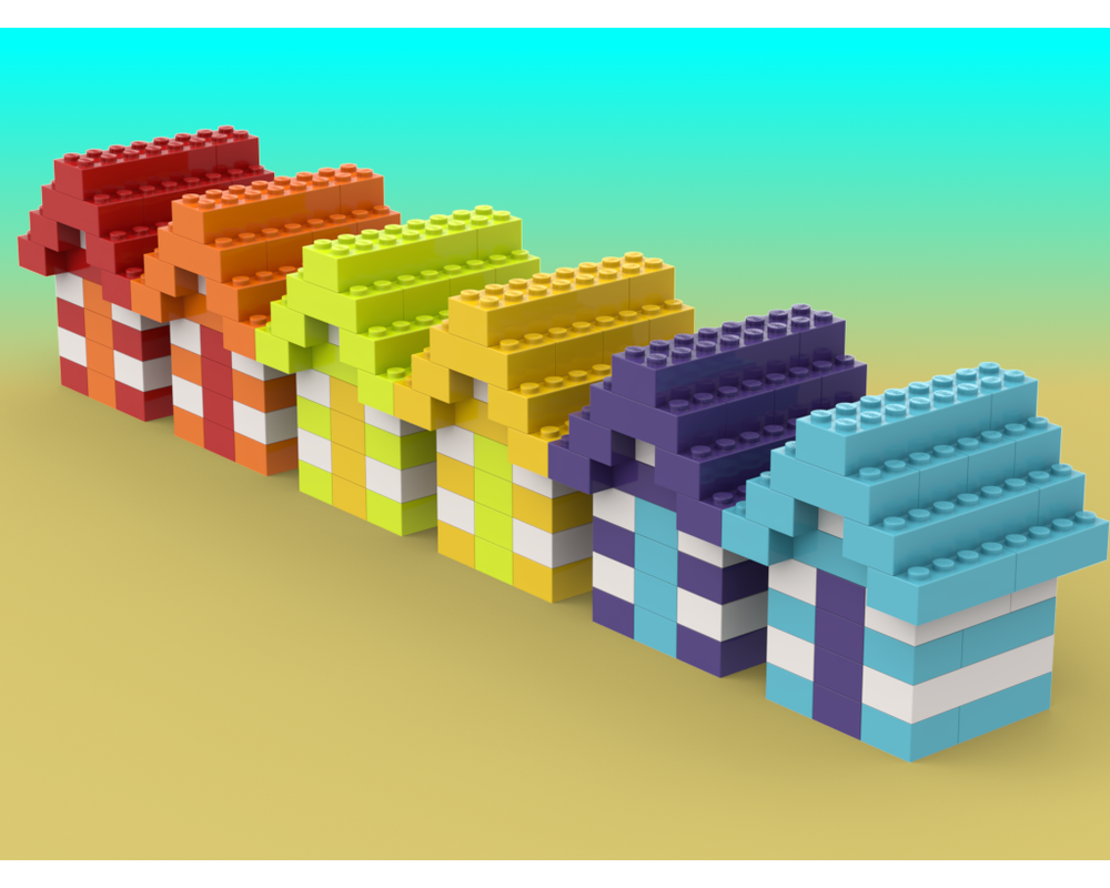 LEGO MOC Colour Theory Beach Huts by DoesTheBrick | Rebrickable - Build ...
