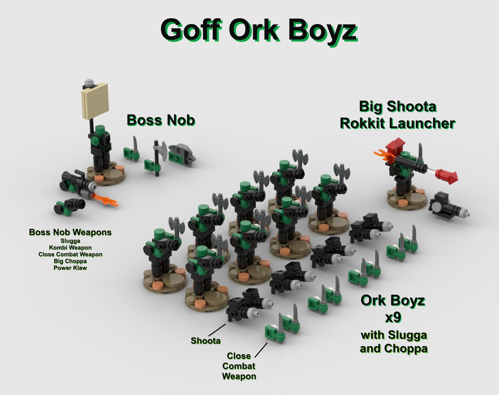 LEGO MOC Goff Ork Boyz by mDaro | Rebrickable - Build with LEGO