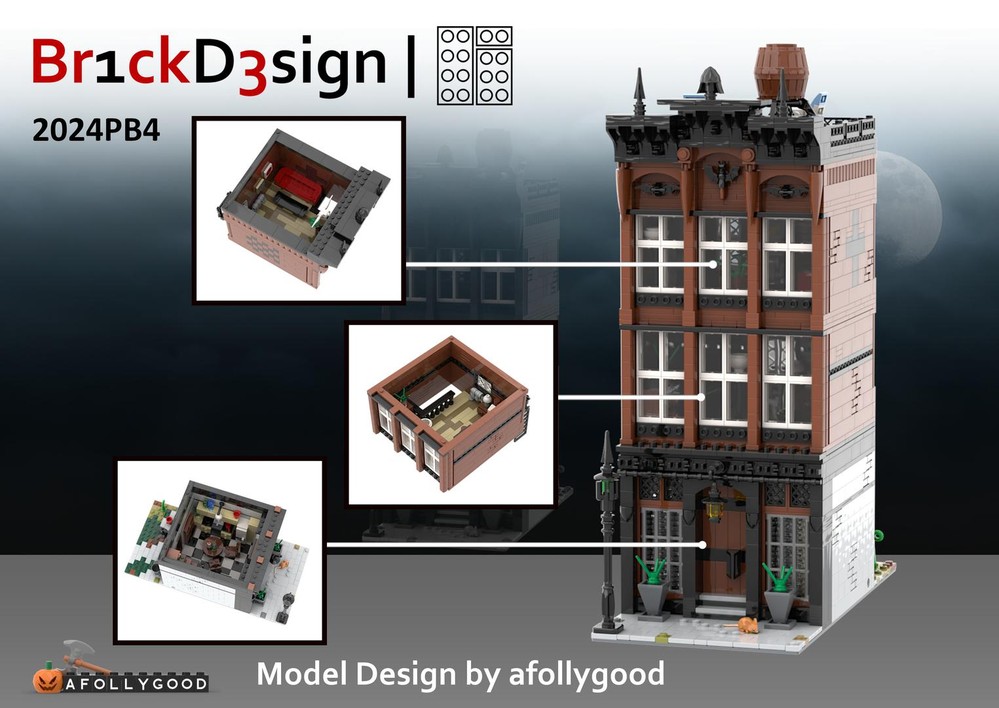 LEGO MOC Gothic Town House by Br1ckD3sign | Rebrickable - Build with LEGO