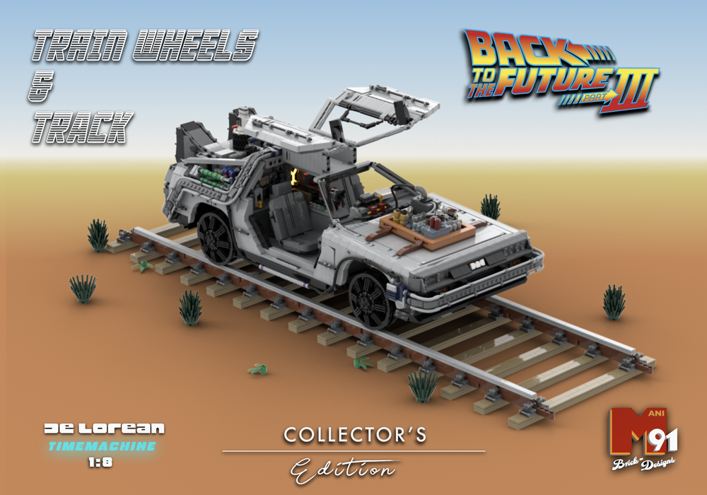 LEGO MOC 1:8 Back to the Future DeLorean Part III Train Track & Wheels ...
