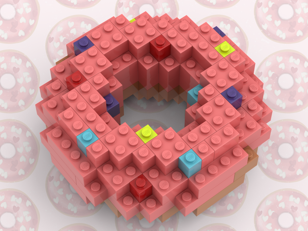 LEGO MOC Doughnut (donut) with Pink Icing by DoesTheBrick | Rebrickable ...